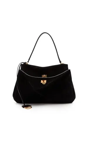 Balenciaga Rodeo Medium Suede Top Handle Bag