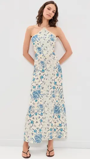 Agua Bendita Indira Halter Maxi Dress