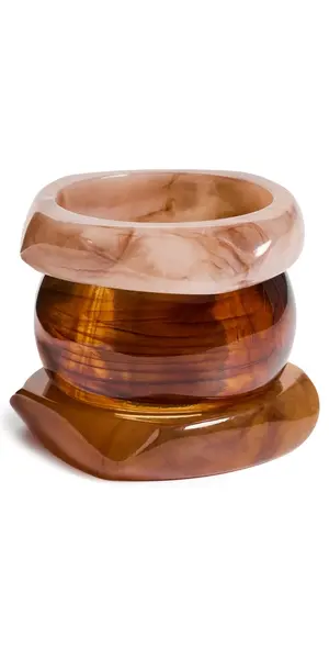 ADINA EDEN Resin Bangle Combo Set - Multi Color