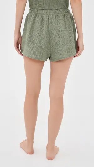 Lunya Cotton Seersucker Shorts