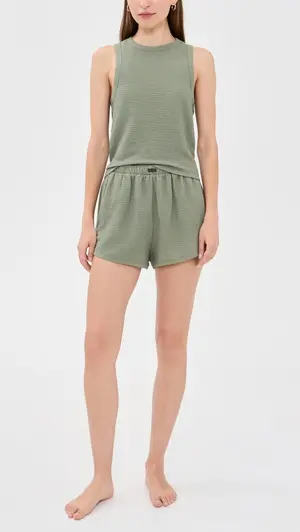 Lunya Cotton Seersucker Shorts