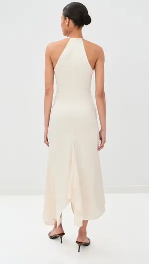 Victoria Beckham Halter Neck Draped Dress