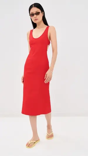 Tibi Creased Stretch Crepe Racerback Dress