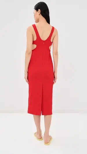Tibi Creased Stretch Crepe Racerback Dress