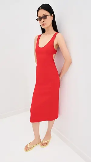 Tibi Creased Stretch Crepe Racerback Dress