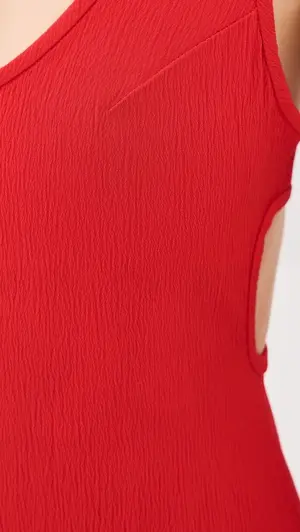 Tibi Creased Stretch Crepe Racerback Dress