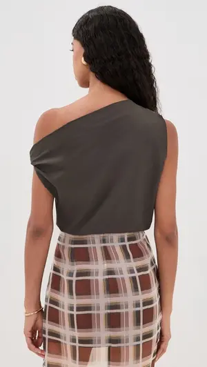 Ba&sh Omar Top Asymmetrical Neckline With Ruched Shoulders