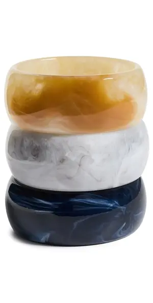 ADINA EDEN Resin Bangle Trio Set - Multi Color