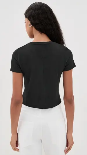Alice + Olivia Cindy Embellished Cropped Tee With Cutouts