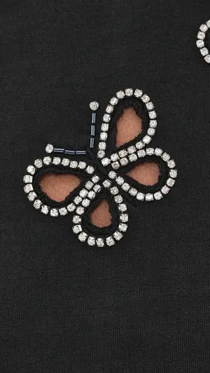Alice + Olivia Cindy Embellished Cropped Tee With Cutouts