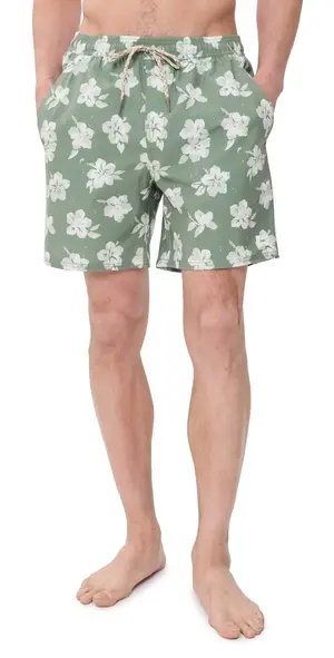 KATIN Stamps Volley Swim Trunks 7 - Sage