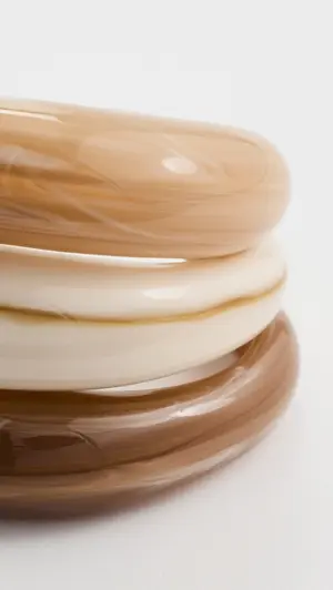 ADINA EDEN Caramel Cream Resin Bangle Set