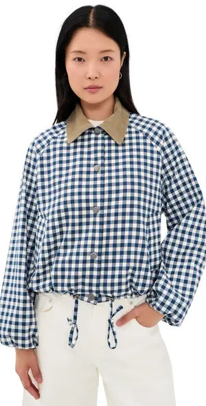 Barbour Ovingham Casual Jacket - Gingham Navy/neutral
