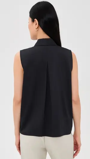 Vince Relaxed Button Down Tank Top