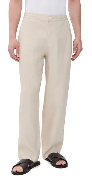 WAX LONDON Glencoe Relaxed Fit Linen Trousers - Beige