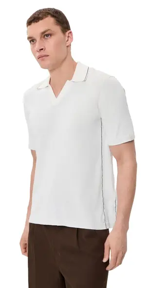 Rag & Bone Conrad Silk Blend Johnny Polo - Chalk