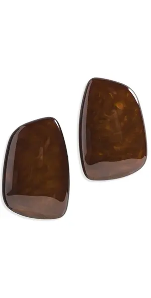 ADINA EDEN Chocolate Natural Shape Stud Earrings - Brown