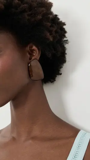ADINA EDEN Chocolate Natural Shape Stud Earrings
