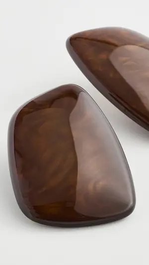 ADINA EDEN Chocolate Natural Shape Stud Earrings