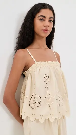 APIECE APART Embroidered Cami Top