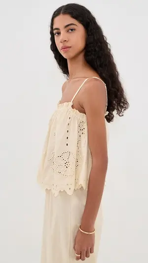 APIECE APART Embroidered Cami Top