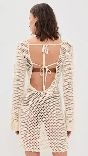Agua Bendita Rosetta Handmade Crochet Mini Dress