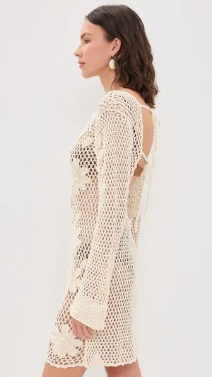 Agua Bendita Rosetta Handmade Crochet Mini Dress