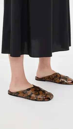 Proenza Schouler Slant Cross Slides In Embossed Python