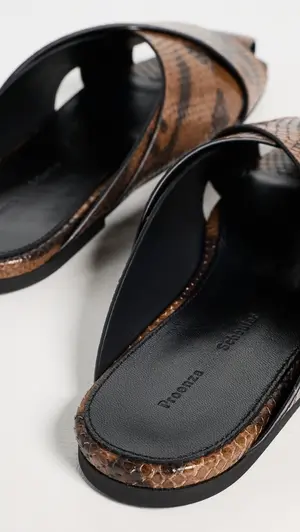 Proenza Schouler Slant Cross Slides In Embossed Python