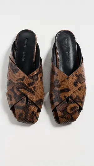 Proenza Schouler Slant Cross Slides In Embossed Python