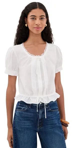 MOTHER The Love Letter Puff Blouse