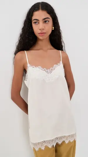 MOTHER The Sweet Talker Tank With Lace Trim