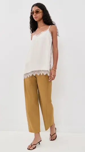 MOTHER The Sweet Talker Tank With Lace Trim