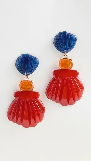 ADINA EDEN Seashell Gem Drop Earrings