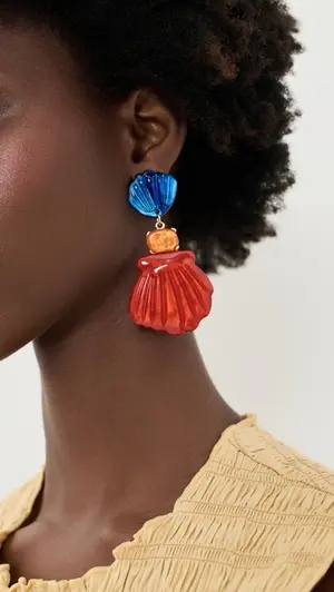 ADINA EDEN Seashell Gem Drop Earrings