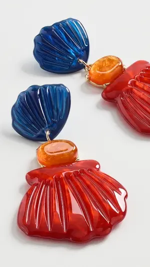 ADINA EDEN Seashell Gem Drop Earrings