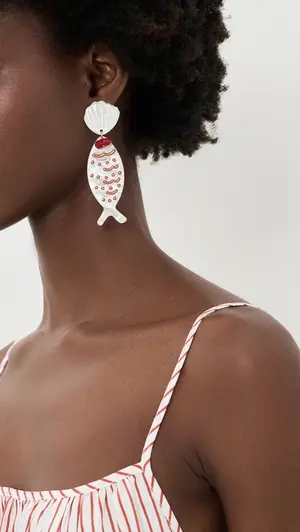 ADINA EDEN Fish Drop Earrings