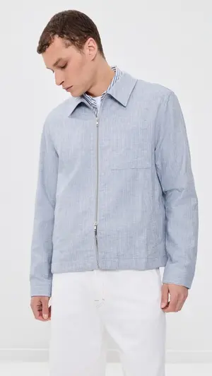 WAX LONDON Eldon Cotton Linen Herringbone Jacket