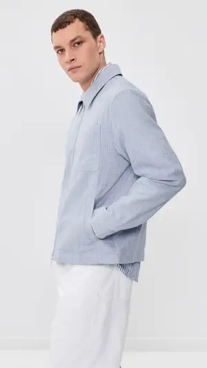 WAX LONDON Eldon Cotton Linen Herringbone Jacket