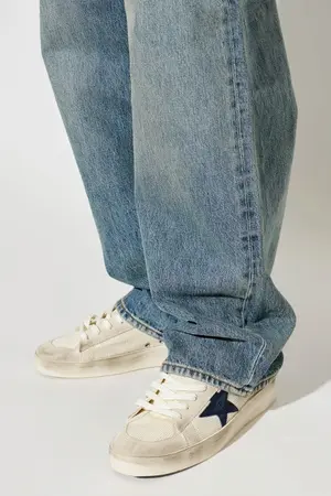 GOLDEN GOOSE Stardan' Perforated Leather And Textile Sneakers - Cream