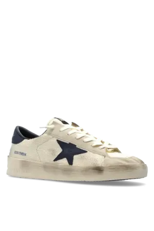 GOLDEN GOOSE Stardan' Perforated Leather And Textile Sneakers - Cream