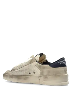 GOLDEN GOOSE Stardan' Perforated Leather And Textile Sneakers - Cream