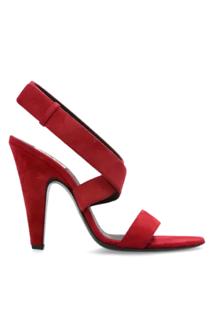 Alaïa Suede Heeled Sandals - Red