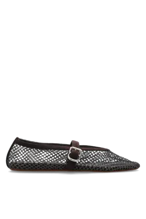 Alaïa Ballet Flats With Shimmering Crystals - Brown