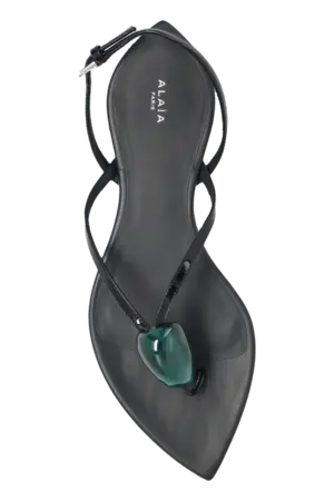 Alaïa Leather Sandals With An Appliqu