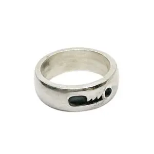 TG-JEWELLERY BY TAMARA GERVASIO Silver / Black Key To Silence Ring – Sterling Silver 925 Handcrafted Statement Ring - Silver/black