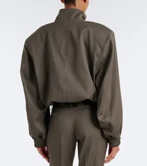 Attico Virgin Wool-blend Bomber Jacket - Grey