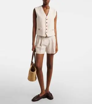 BLAZÉ MILANO Feral Linen Vest In Glycine - Pink