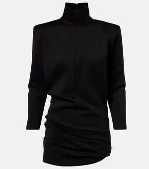 Attico Draped Turtleneck Jersey Minidress