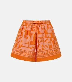 Zimmermann Solstice Cotton Terry Shorts - Orange